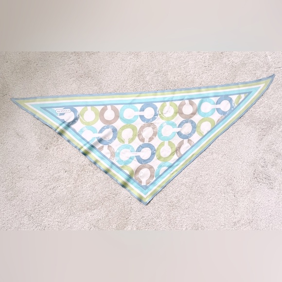 Coach | Accessories | Coach Scarf Lightweight Blue Frame Monogram Neck ...